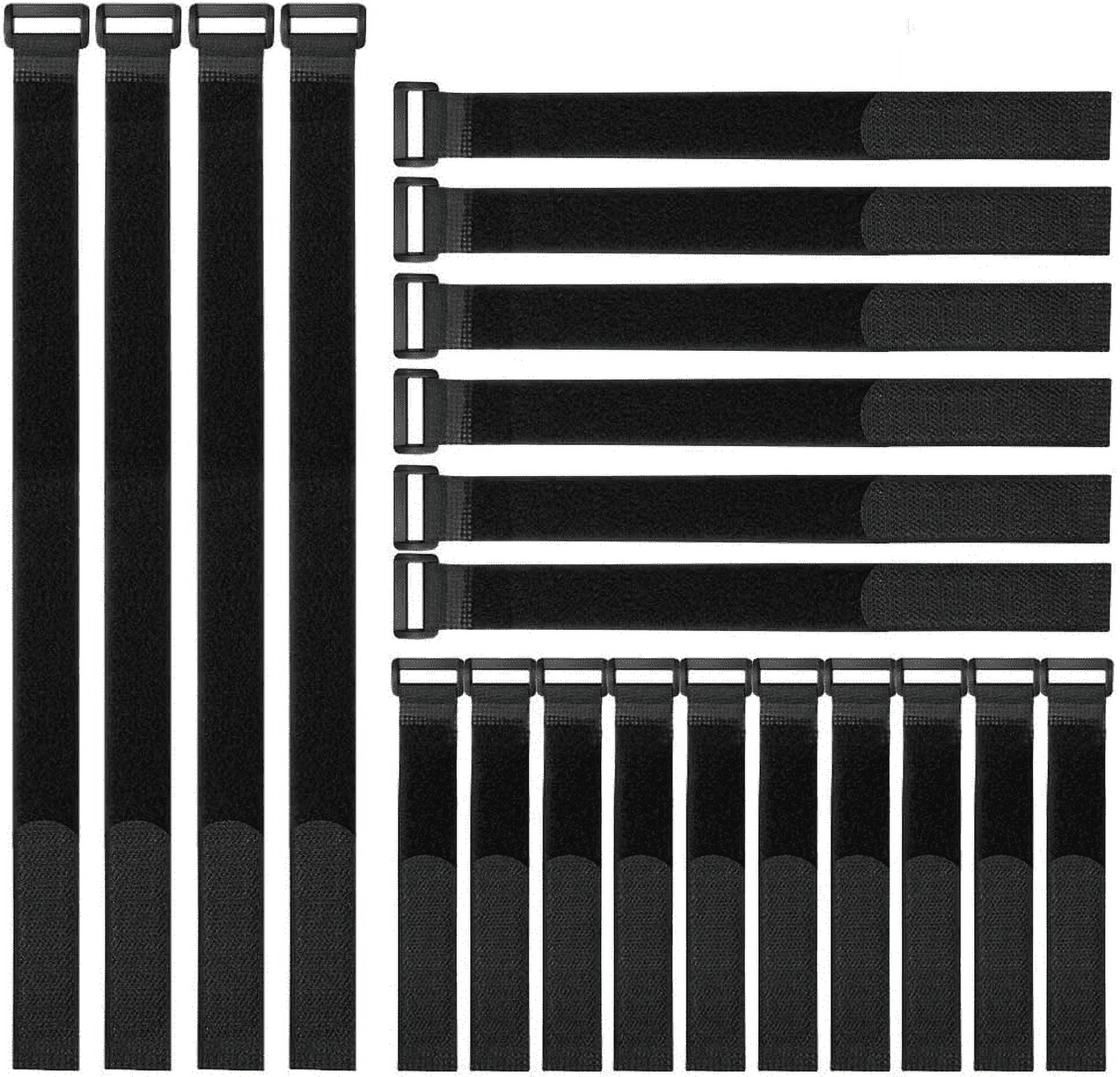 Bulk Pack 20 Reusable Fastening Cable Straps with Buckle Variety Sizes ...