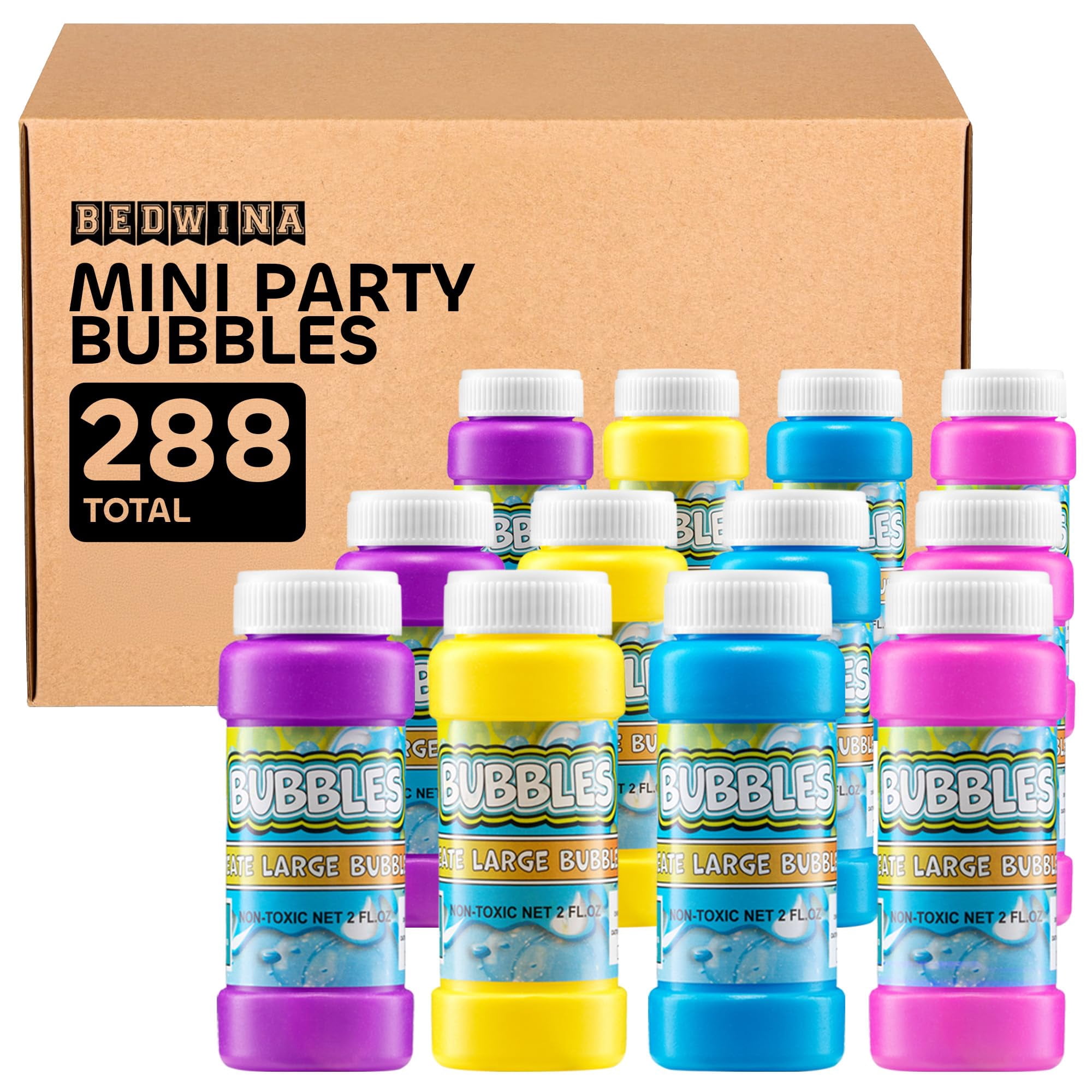 (Bulk Pack of 288) Party Bubbles for Kids - 2-oz Bubbles Bulk Solution ...