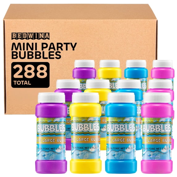 (Bulk Pack of 288) Party Bubbles for Kids - 2-oz Bubbles Bulk Solution ...