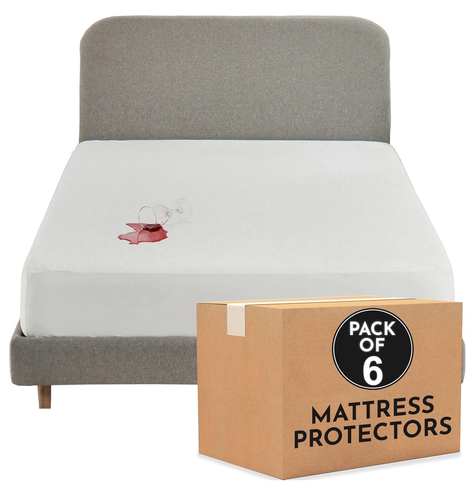 Bulk Pack of 6 Waterproof Mattress Protectors Twin XL Size - Soft ...