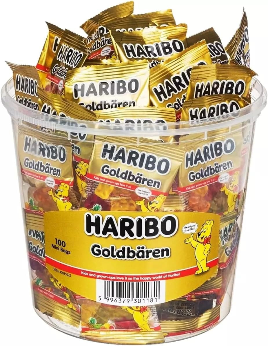 Bulk Pack Haribo Goldbears STF9 Gummy Bears - 100 Mini Bags ...