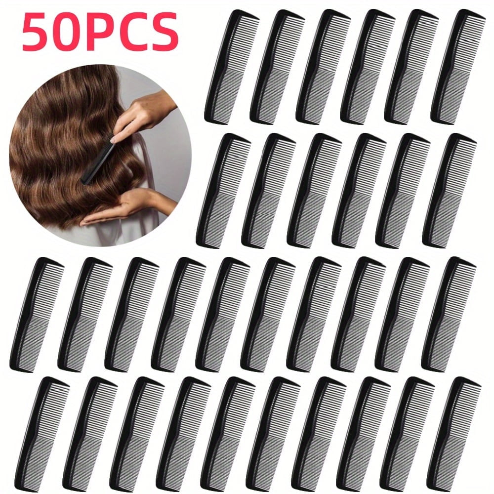 Bulk Pack of 50 Dual-Sided Combs, 5-Inch Anti-Static Plastic Combs for ...