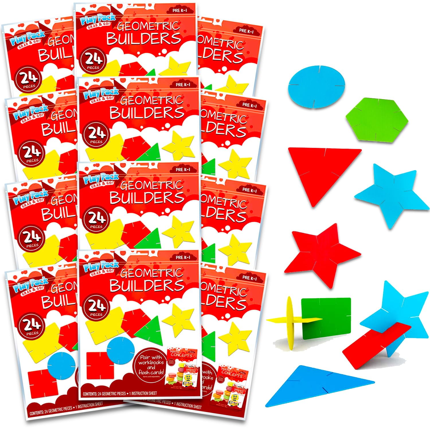 Bulk Paper Geometric Connecting RRF12 Shapes Building Block Set ...