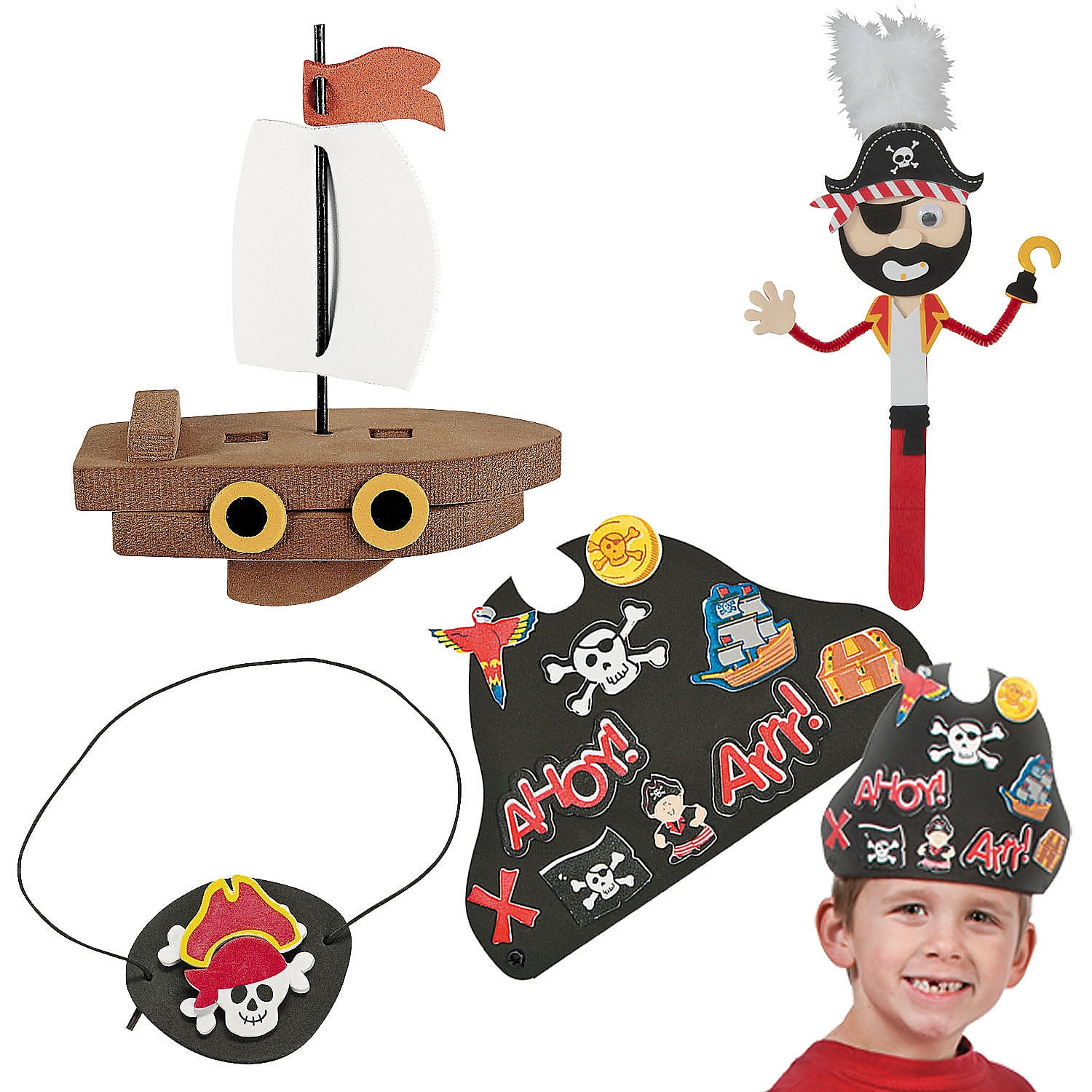 Bulk Perfect Pirate Craft Kit Assortment - Makes 48 - Walmart.com