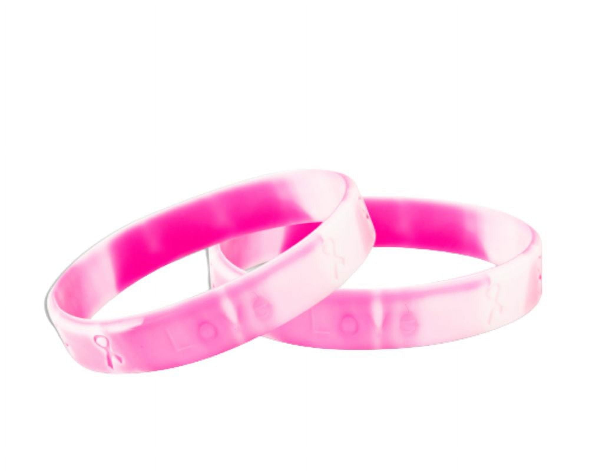 Bulk Pink Camouflage Breast Cancer Awareness Silicone Bracelets (25 ...
