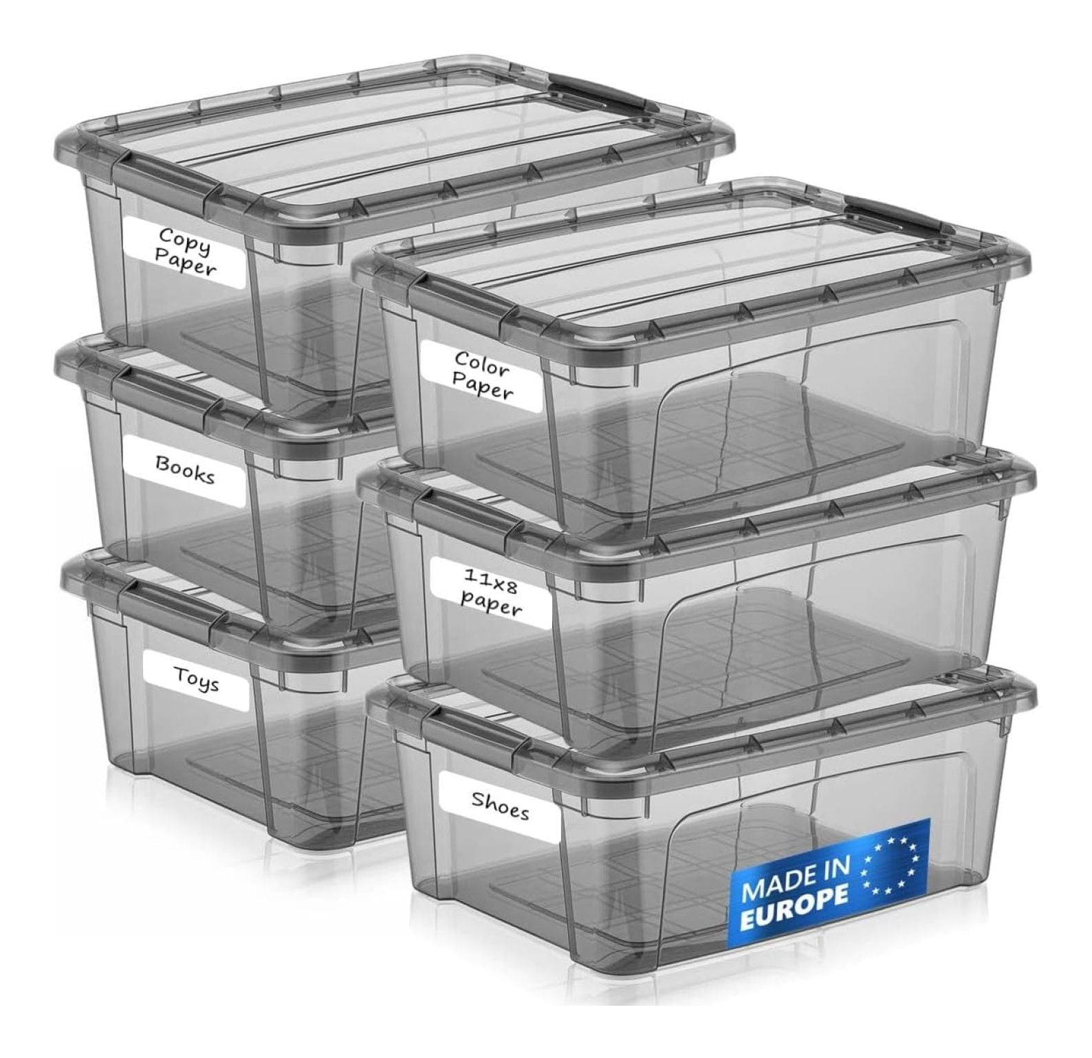 Bulk Plastic Latching Storage Container Bin With With Lids For ...