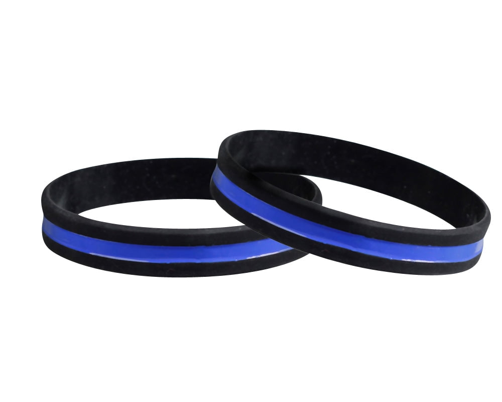Bulk Police Thin Blue Line Awareness Silicone Bracelets (500 Bracelets ...