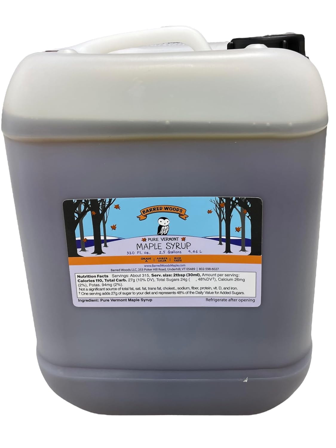 Bulk Pure Vermont Maple Syrup - 2.5 Gallon Jugs - From Barred Woods ...