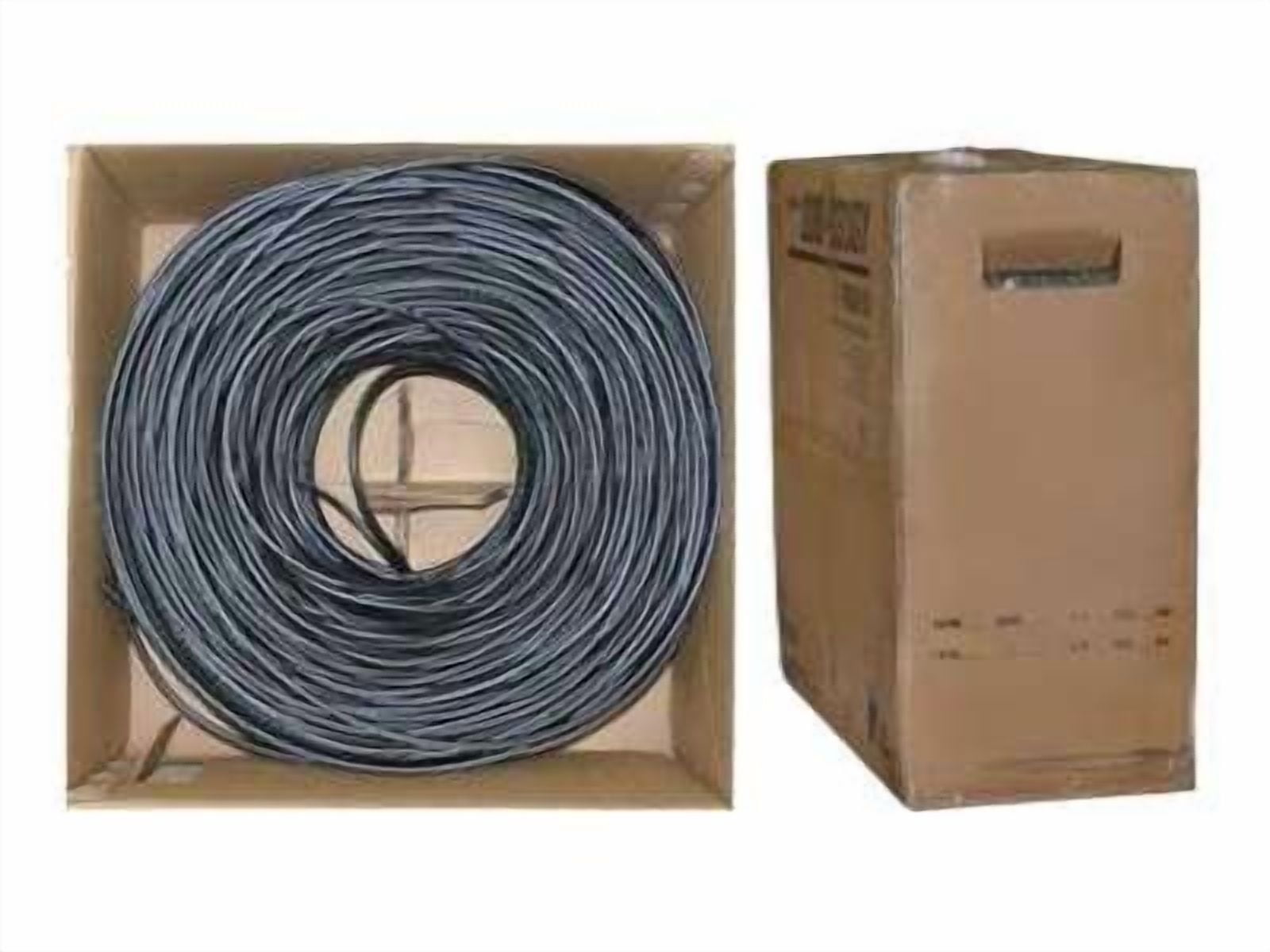 Bulk RG6 Coaxial Cable, Black, 18 AWG, Solid Core, Pullbox, 1000 foot ...