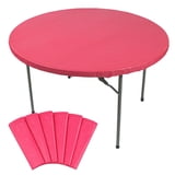 Bulk Red Fitted Round Disposable Plastic 5 ft Tablecloths – 6 pc ...
