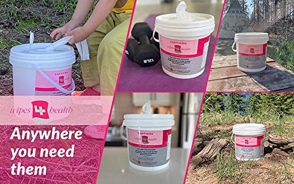 Bulk Sanitizing Wipes Bucket Refill (400 Count) - 5 Refill Rolls (2000 ...
