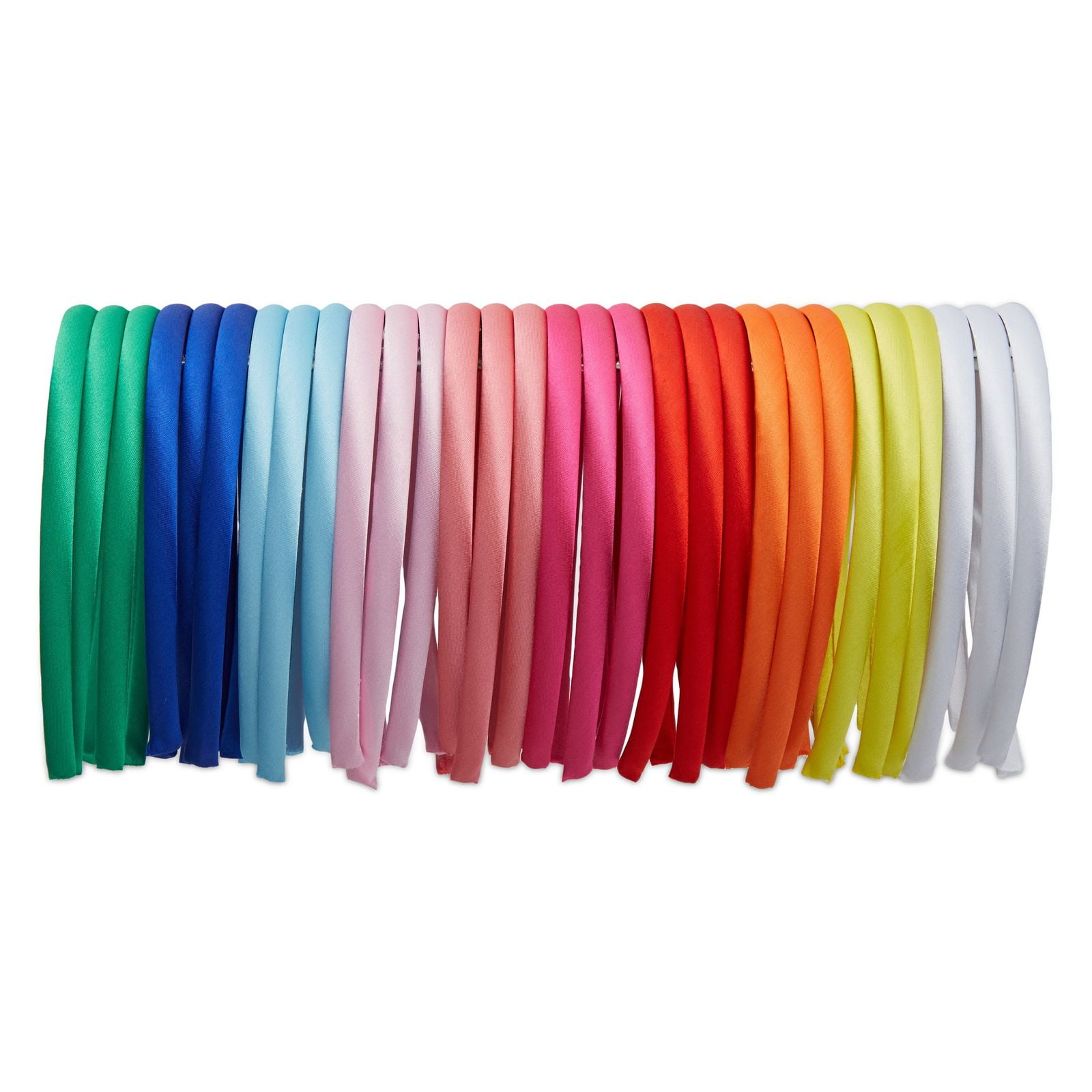 Bulk Satin Headbands, Wide Plastic Hair Accessories for Women, Teens ...