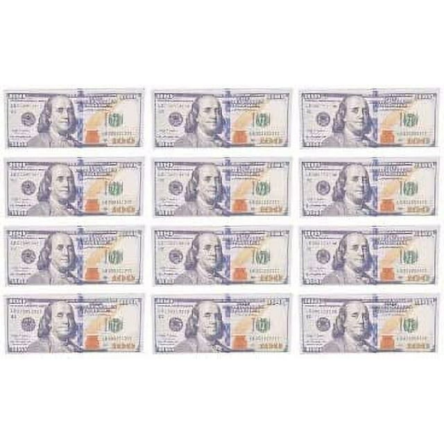 Bulk - Set of 12 Money Wallets - $100.00 Bill Themed Wallet - Fun ...