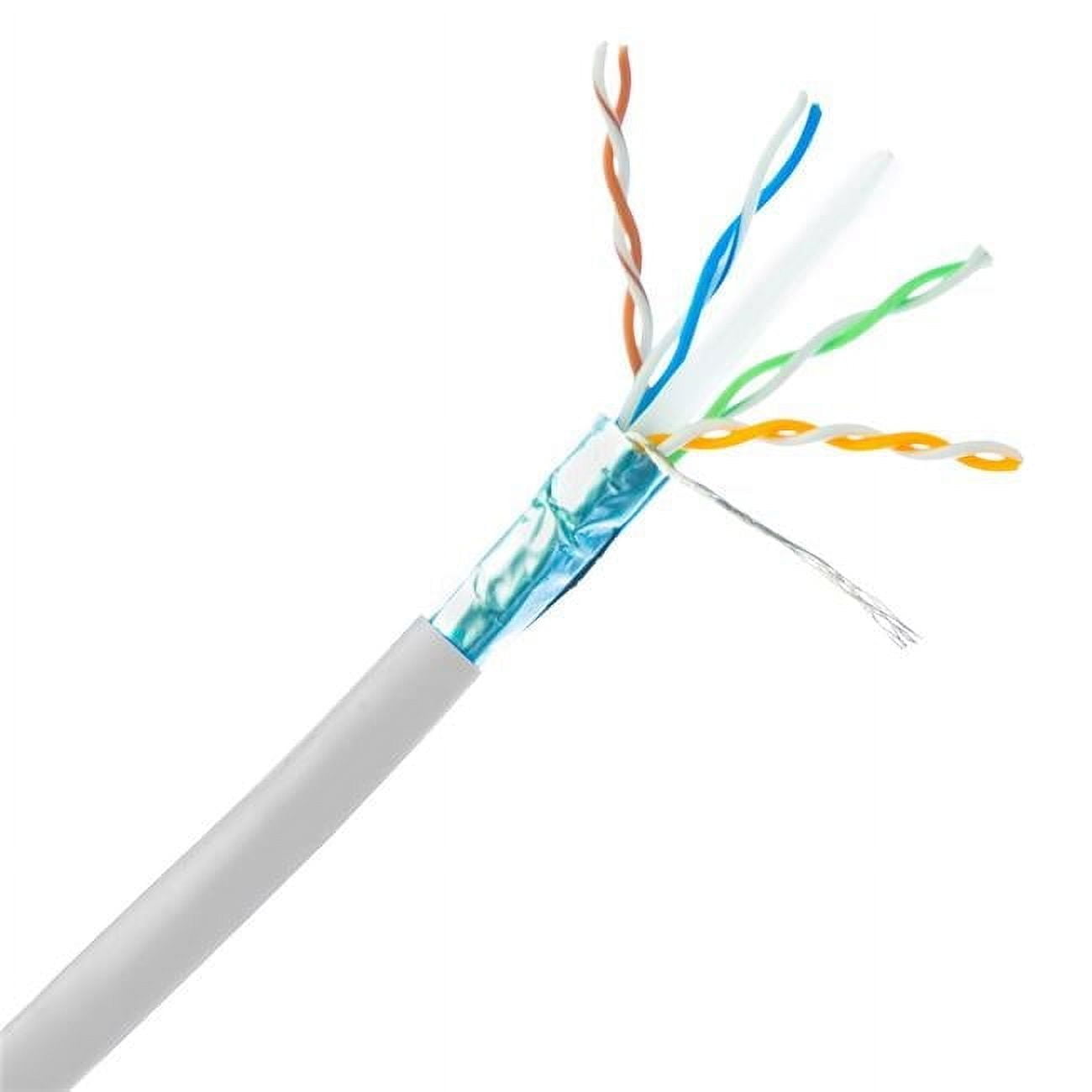 Bulk Shielded Cat6a White Ethernet Cable with 10 Gig Solid, 500 Mhz, 23 ...