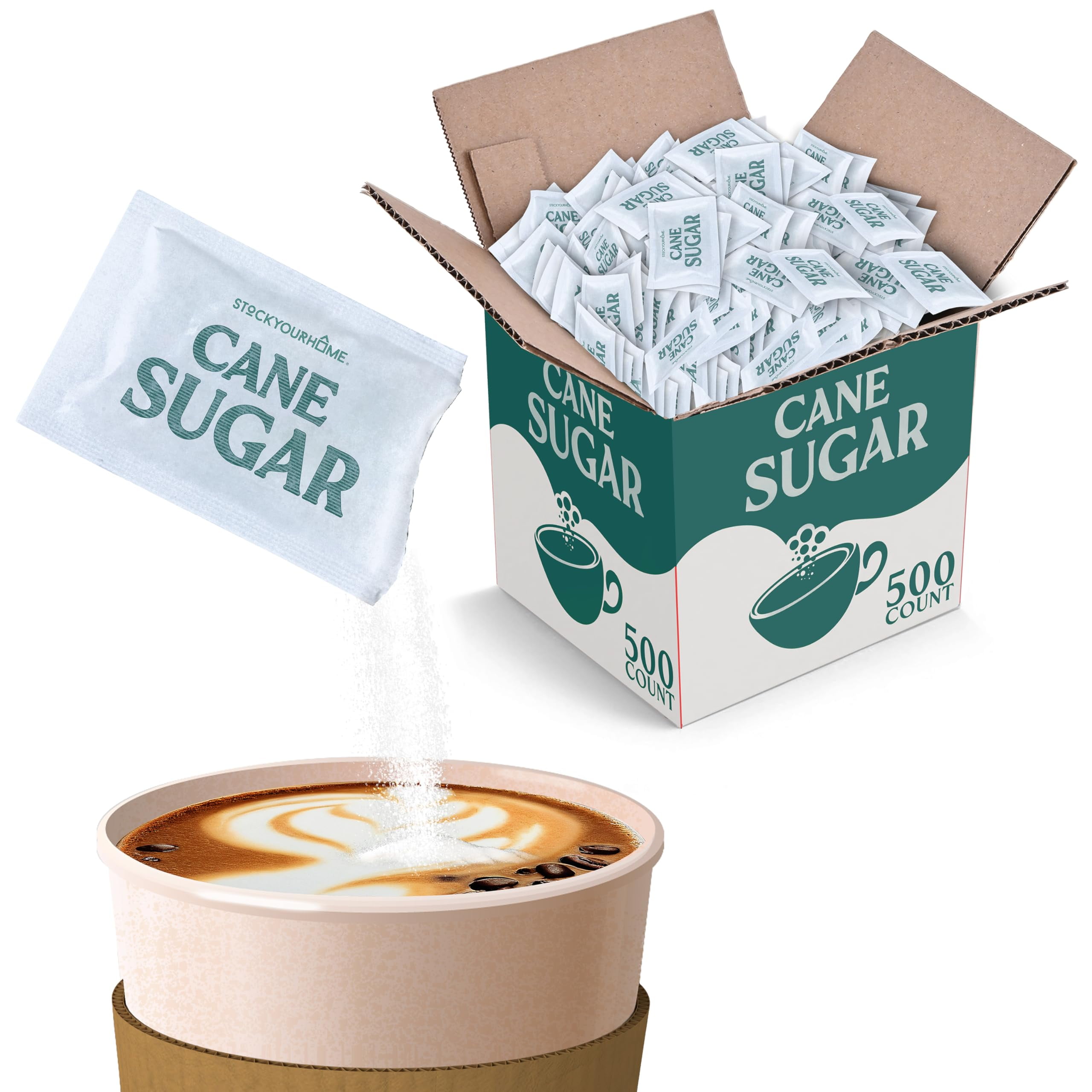 Bulk Sugar Packets, 500 DEF29 Count - Individual Servings of White ...