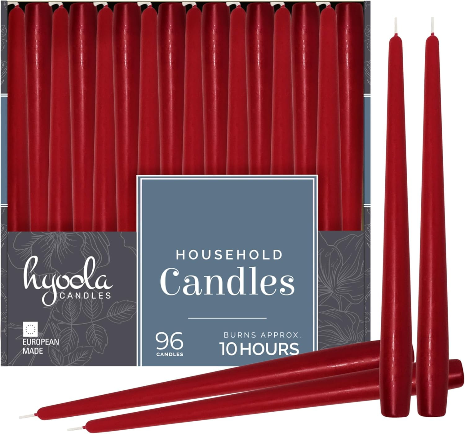 Bulk Tall Taper Candles - 12 Inch Unscented Cherry Red Dripless Tapers ...