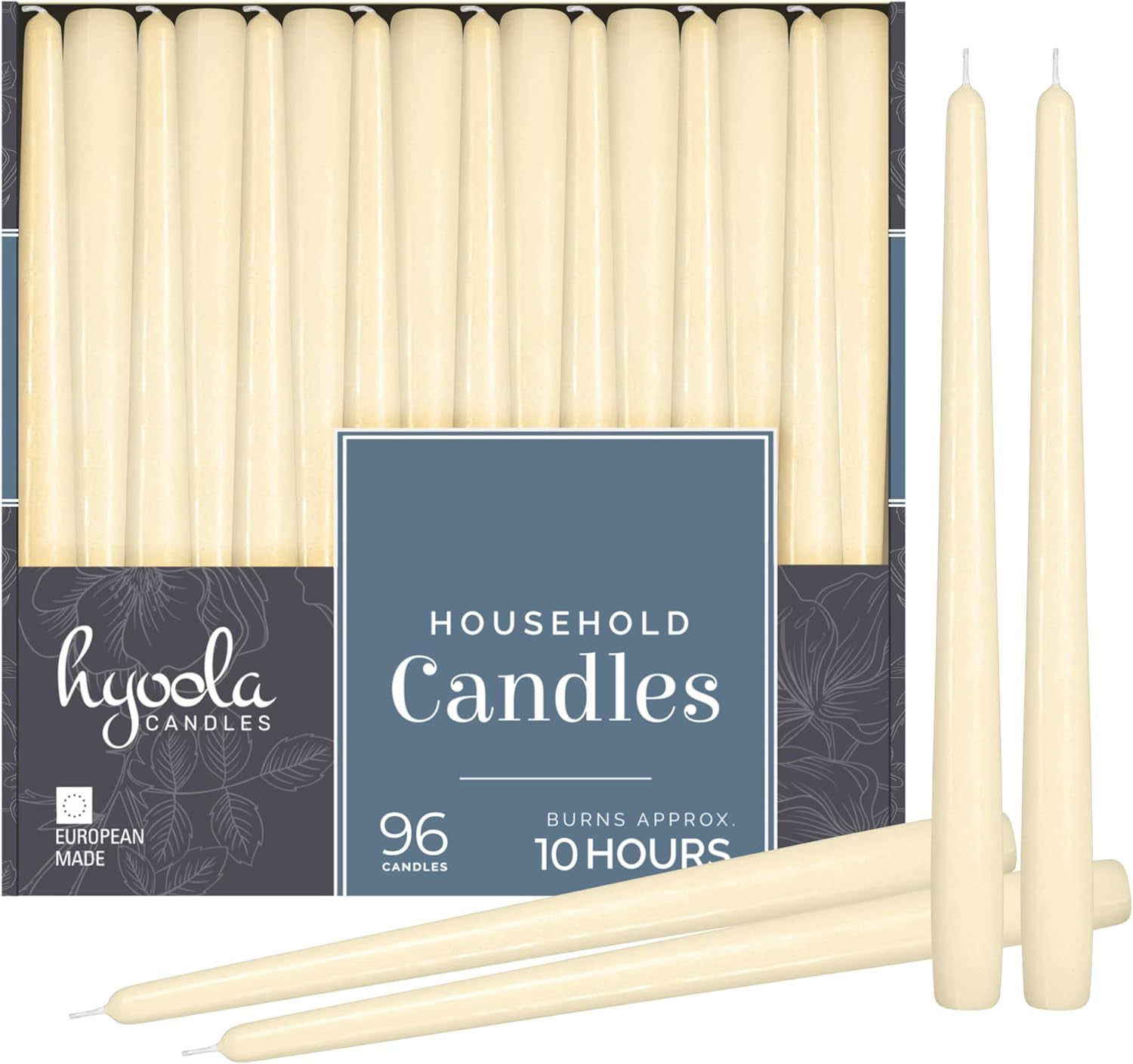 Bulk Tall Taper Candles - 12 Inch Wool White Unscented Dripless Tapers ...