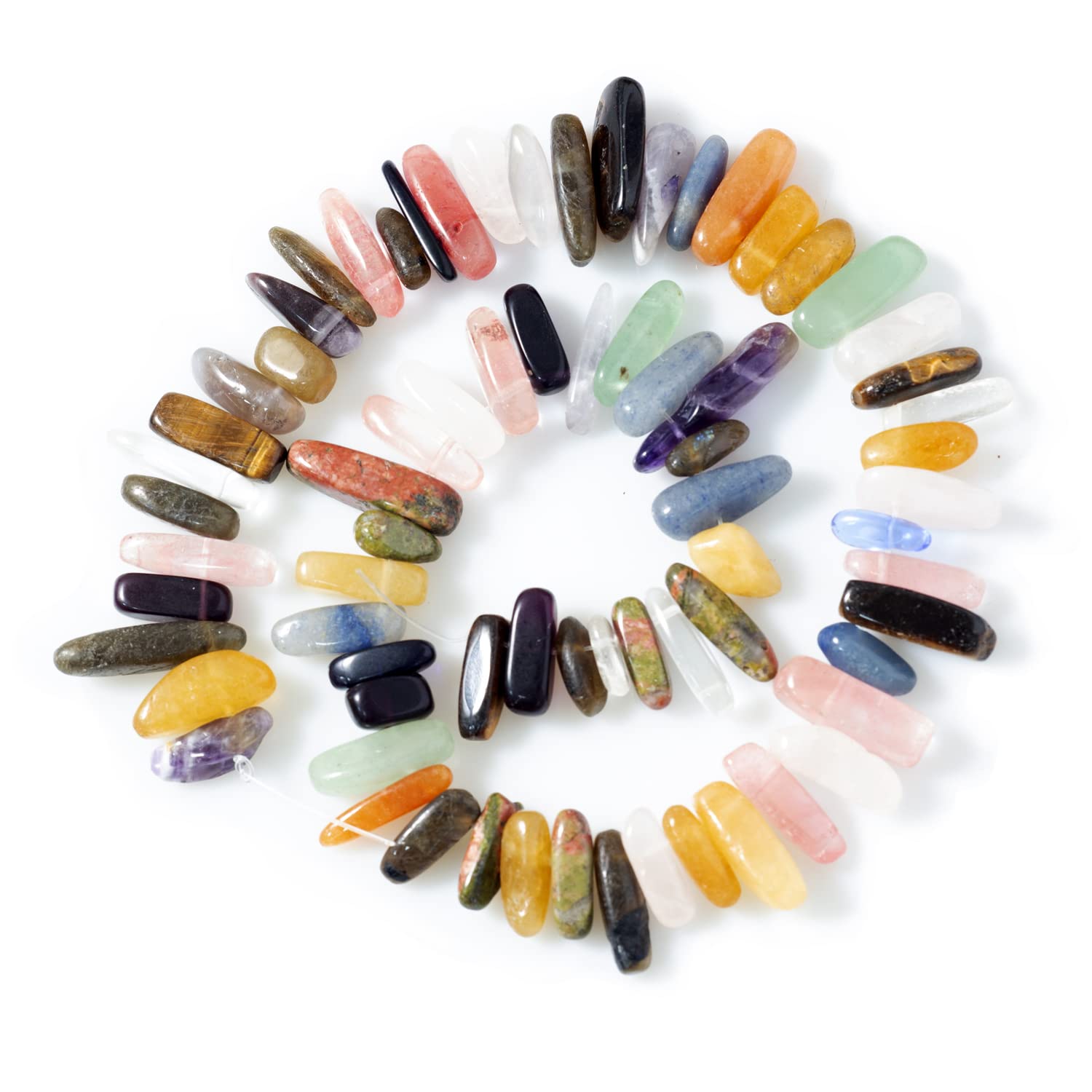 Bulk Teardrop Genuine Gemstone EC36 Beads for Jewelry Making, 70+ PCs ...