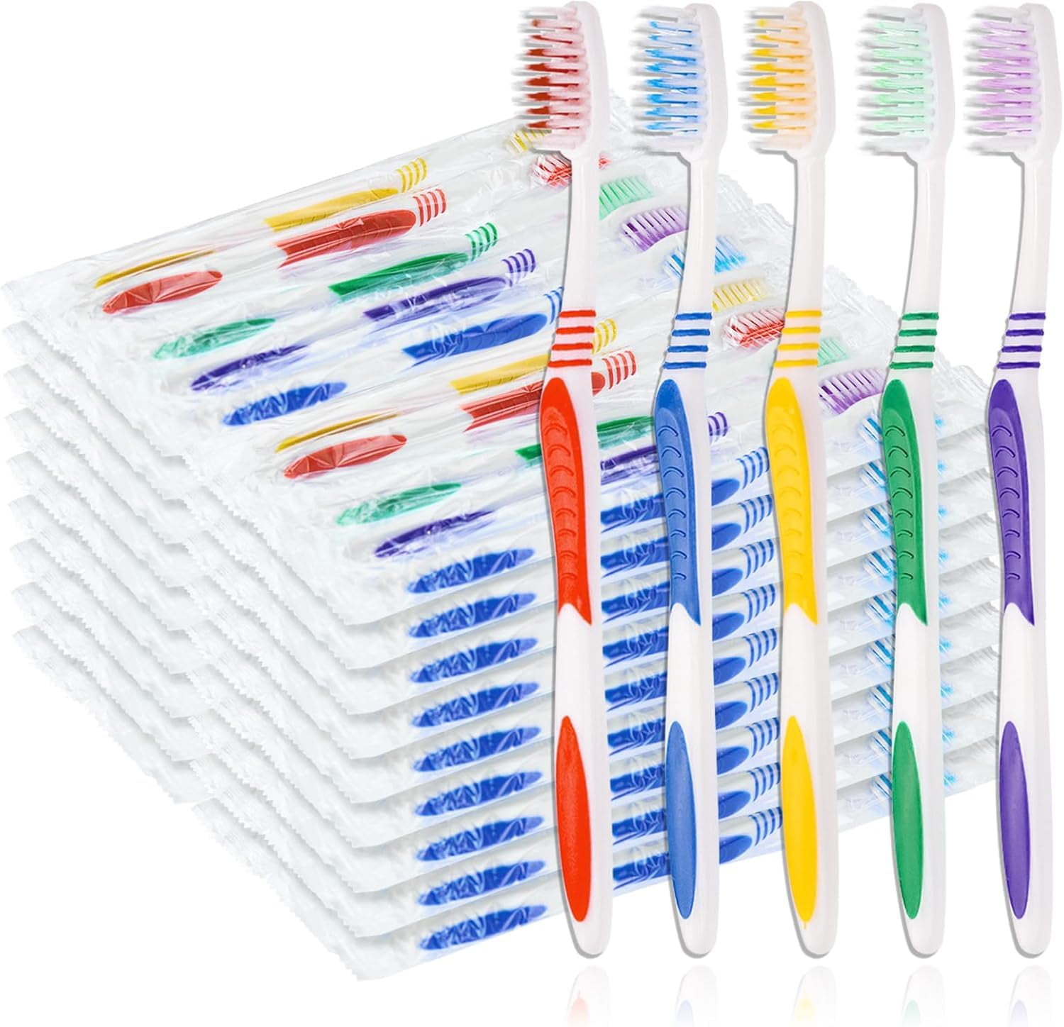 Bulk Toothbrushes 30 Pack TSF6 Colorful Individually Wrapped Disposable ...