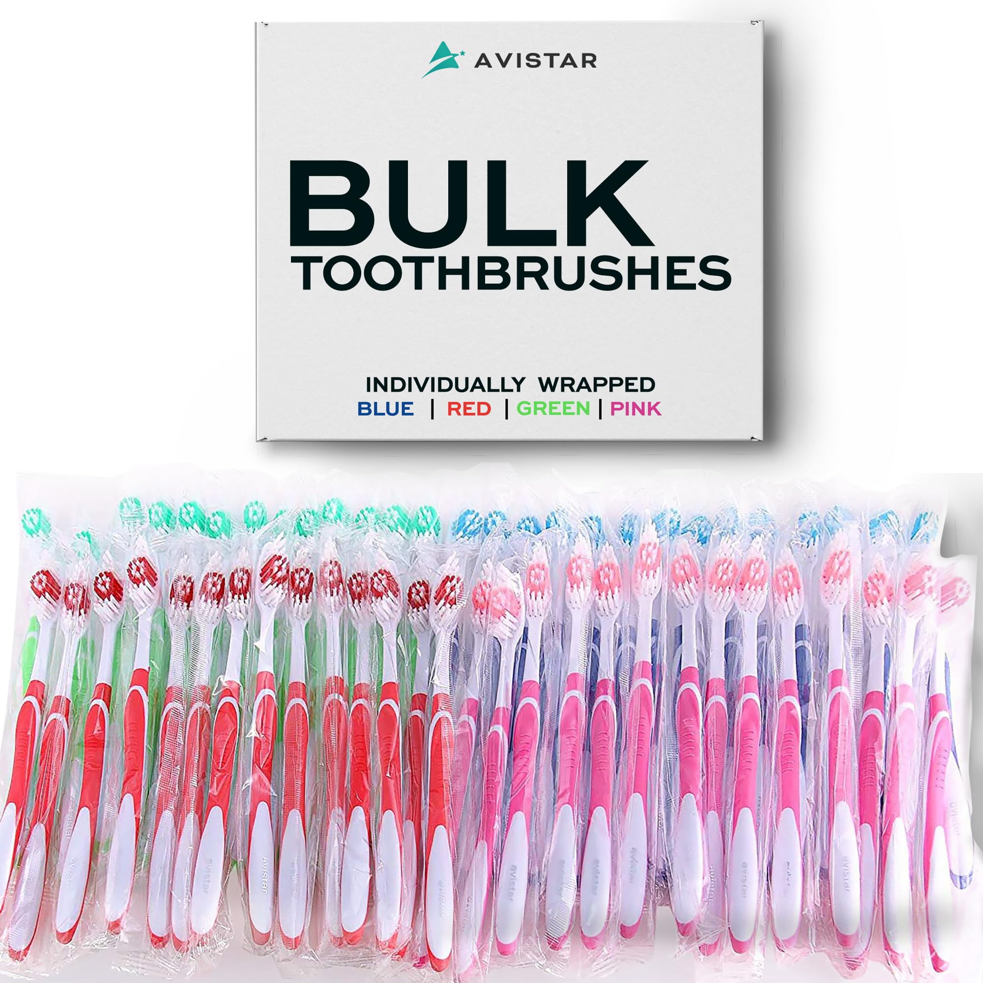 Bulk Toothbrushes Pack - KEF16 100 Individually Wrapped Toothbrushes ...