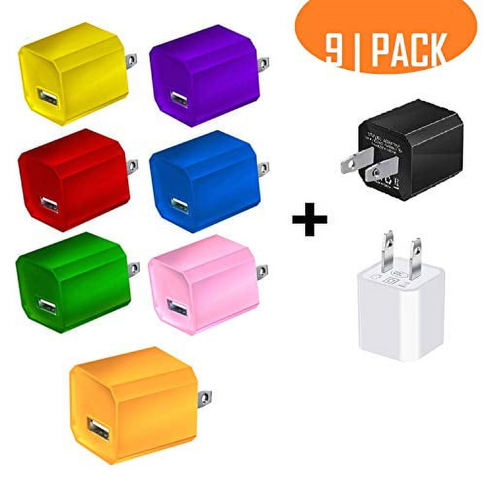Bulk USB Wall Charger, Charger Adapter, 9-Pack 1Amp One Port Quick ...