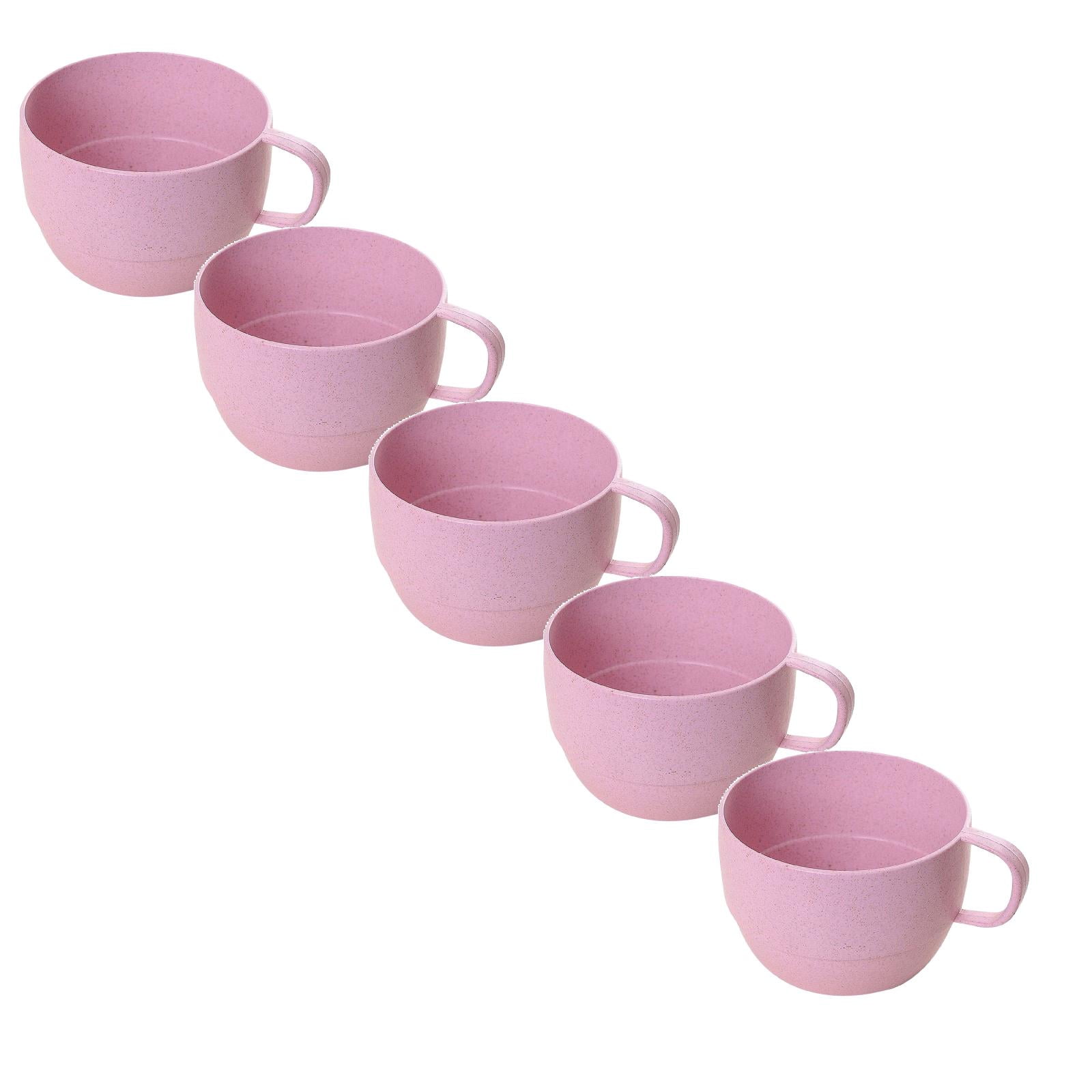 Bulk Wheat Straw Milk Cup for Kids Adults 5 Pcs Reusable Coffee Mug ...