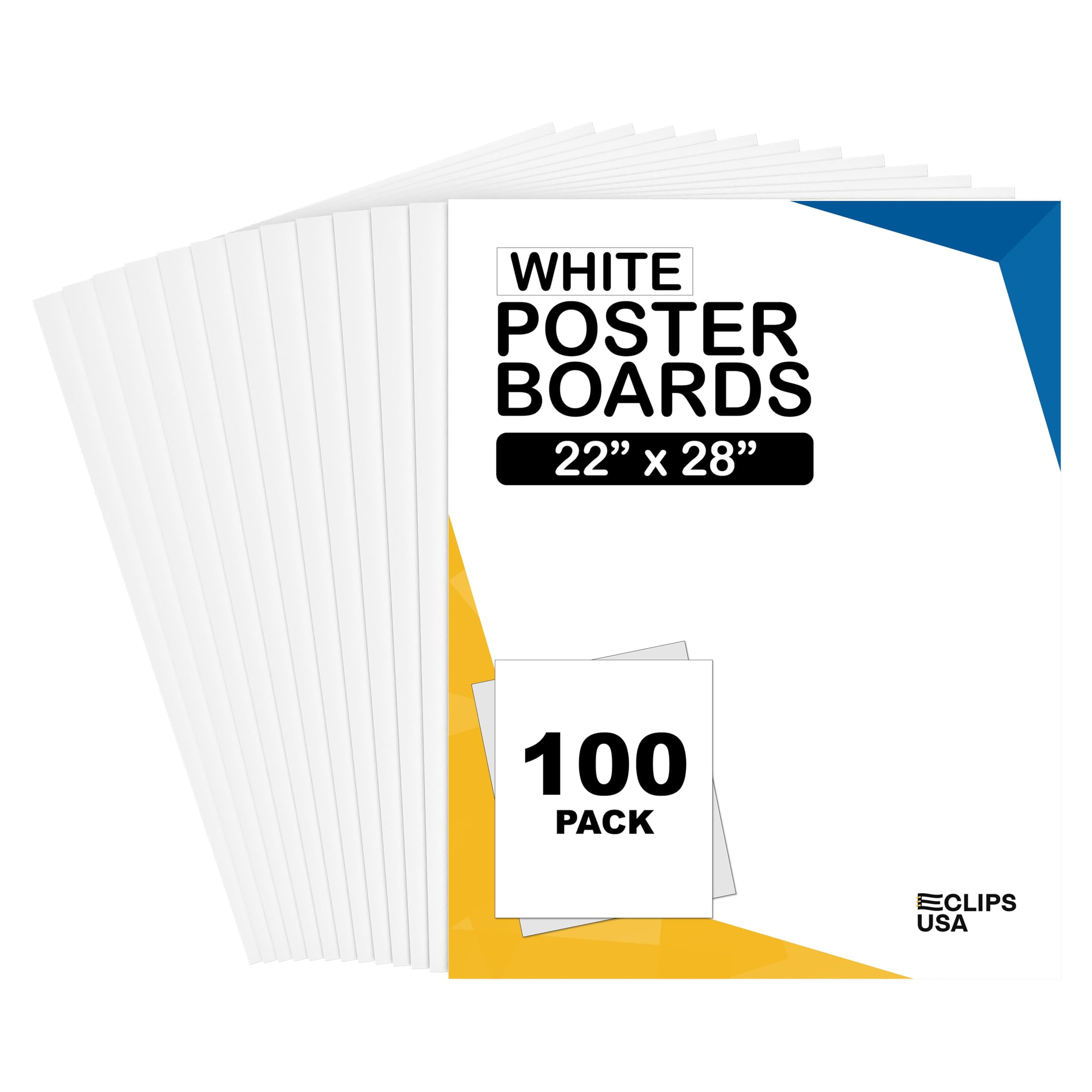 Bulk White Poster Board 22x28, 100 Pack Large Poster Paper, Durable ...