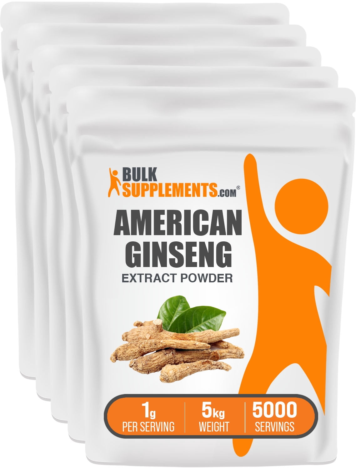 BulkSupplements American Ginseng Extract Powder - 1g per Serving - 5 ...