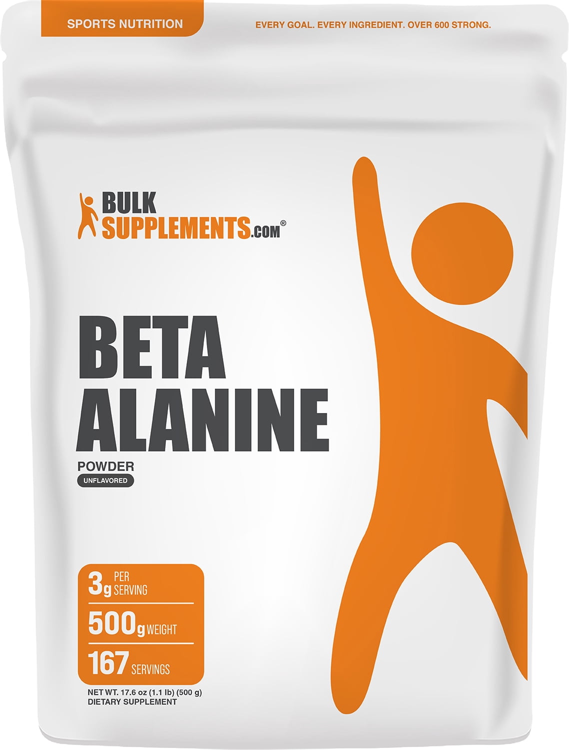 BulkSupplements.com, Beta Alanine Powder, 500g, 167 Servings - Walmart.com