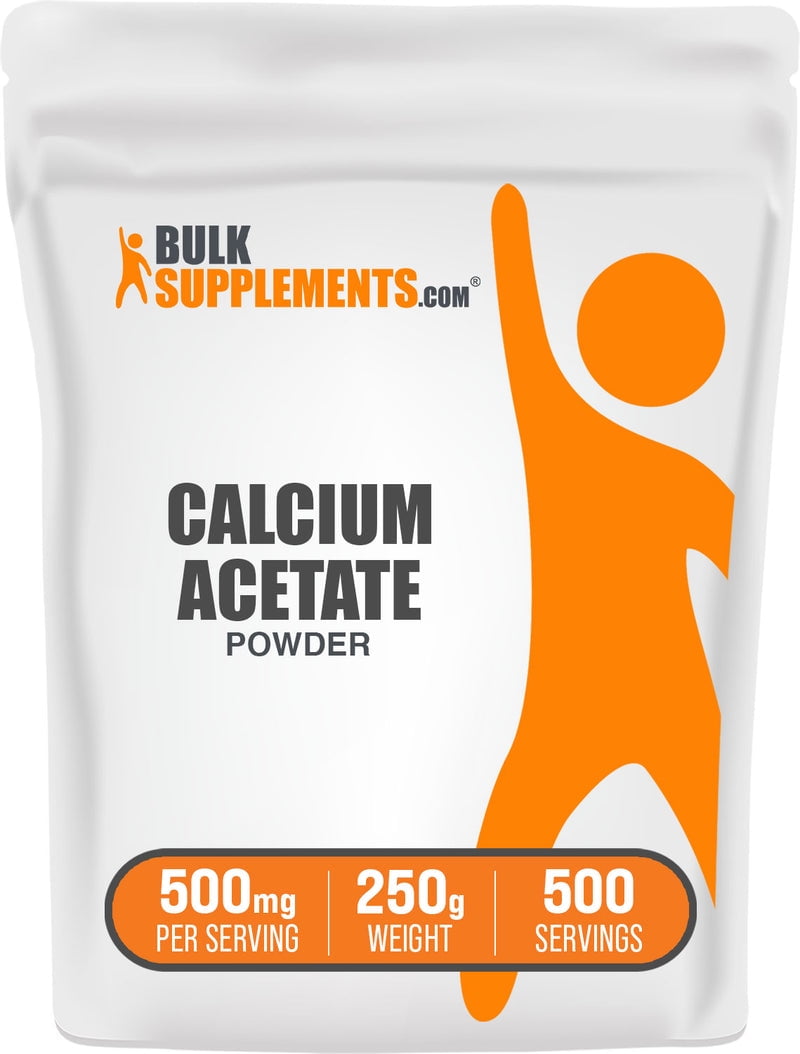 BulkSupplements Calcium Acetate Powder - 500mg per Serving - 250 Grams ...