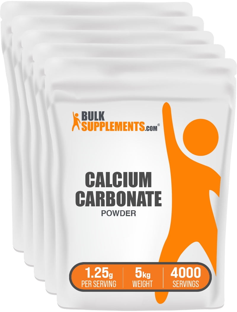 BulkSupplements Calcium Carbonate Powder, 1.25g Per Serving - 5 Kilograms (11 lbs) - 4000 ...