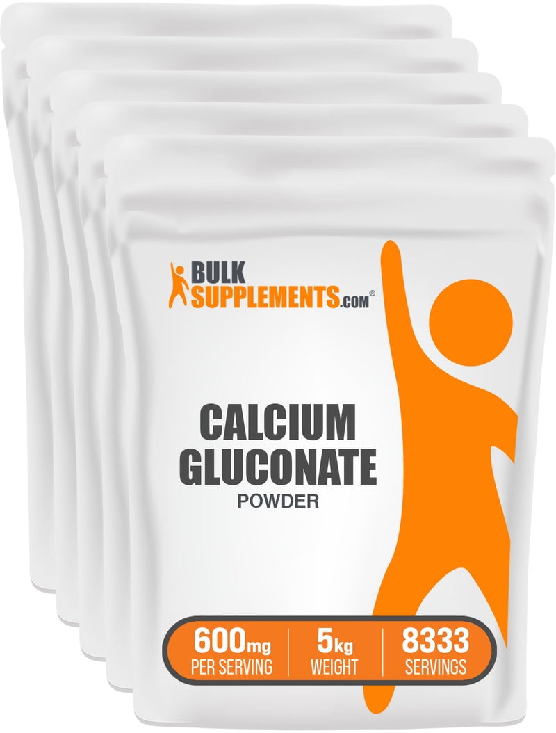 BulkSupplements® Calcium Gluconate Powder - 600mg per Serving - 5 ...