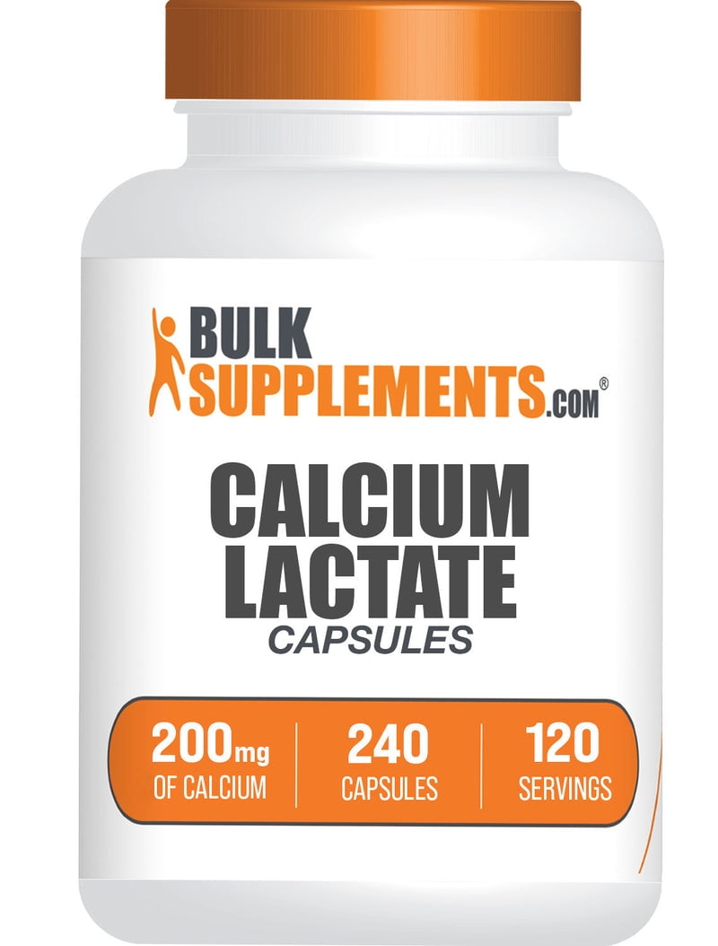 BulkSupplements Calcium Lactate Capsules - 200mg per Serving (240 ...