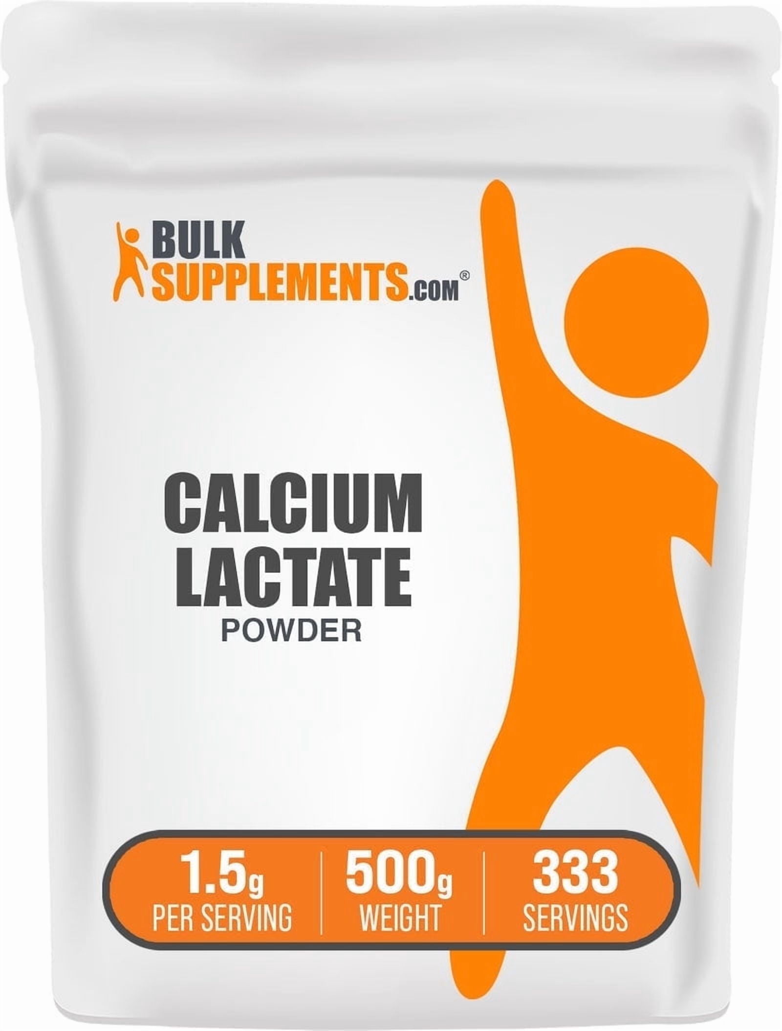 BulkSupplements Calcium Lactate Powder - 1.5g per Serving - 500 Grams ...