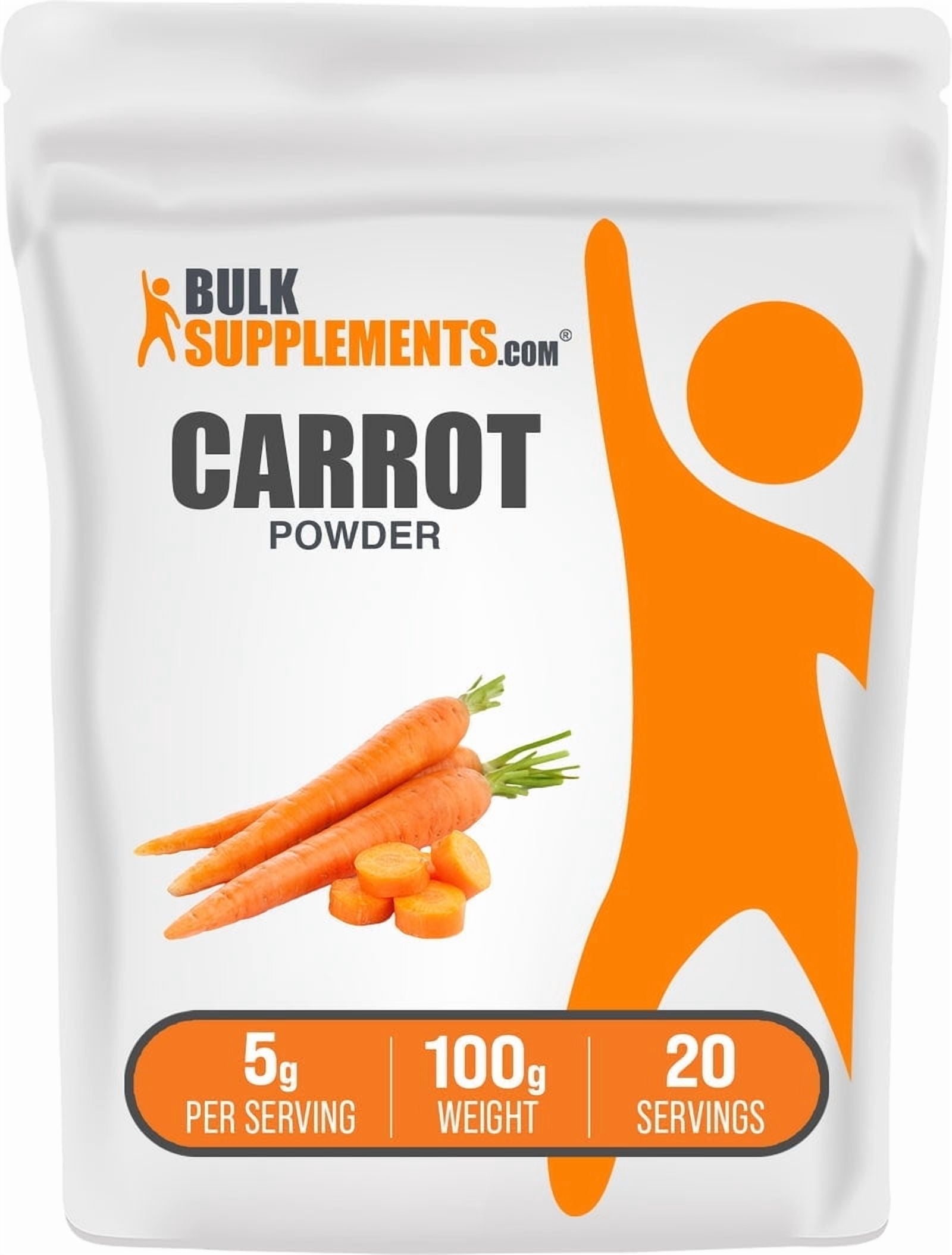 BulkSupplements Carrot Powder - 5g per Serving - 100 Grams (3.5 oz ...