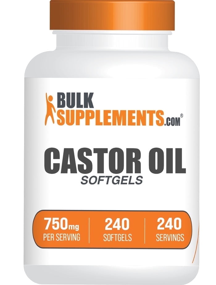 BulkSupplements Castor Oil Softgels – 750mg per Serving, Digestive ...