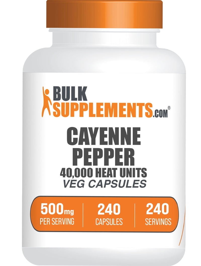 BulkSupplements Cayenne Pepper 40000HU Capsules, 500mg Serving ...