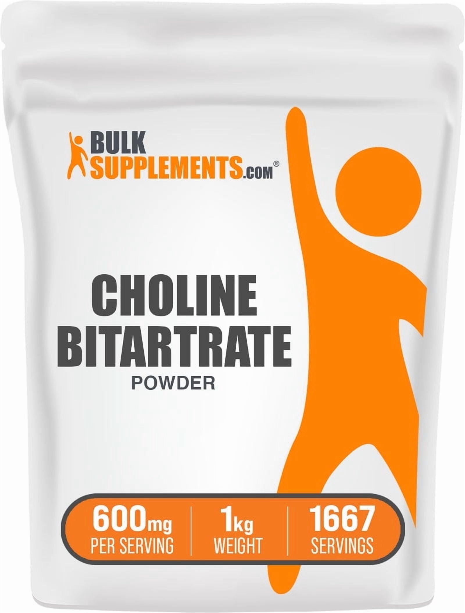 BulkSupplements Choline L-Bitartrate Powder - 600mg per Serving - 1 ...