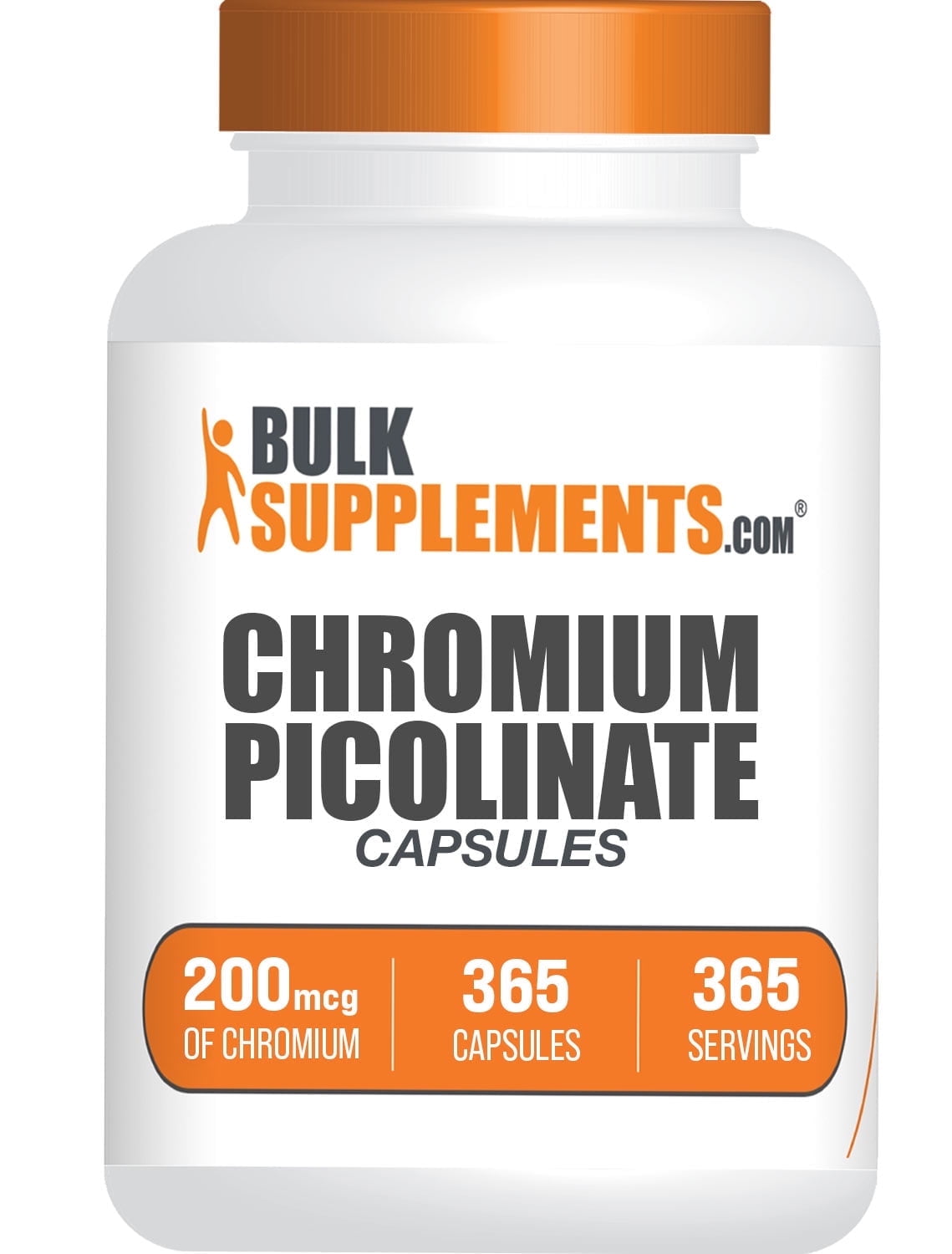 BulkSupplements Chromium Picolinate Capsules - Gluten Free, 200mcg of Chromium per Serving (365 ...