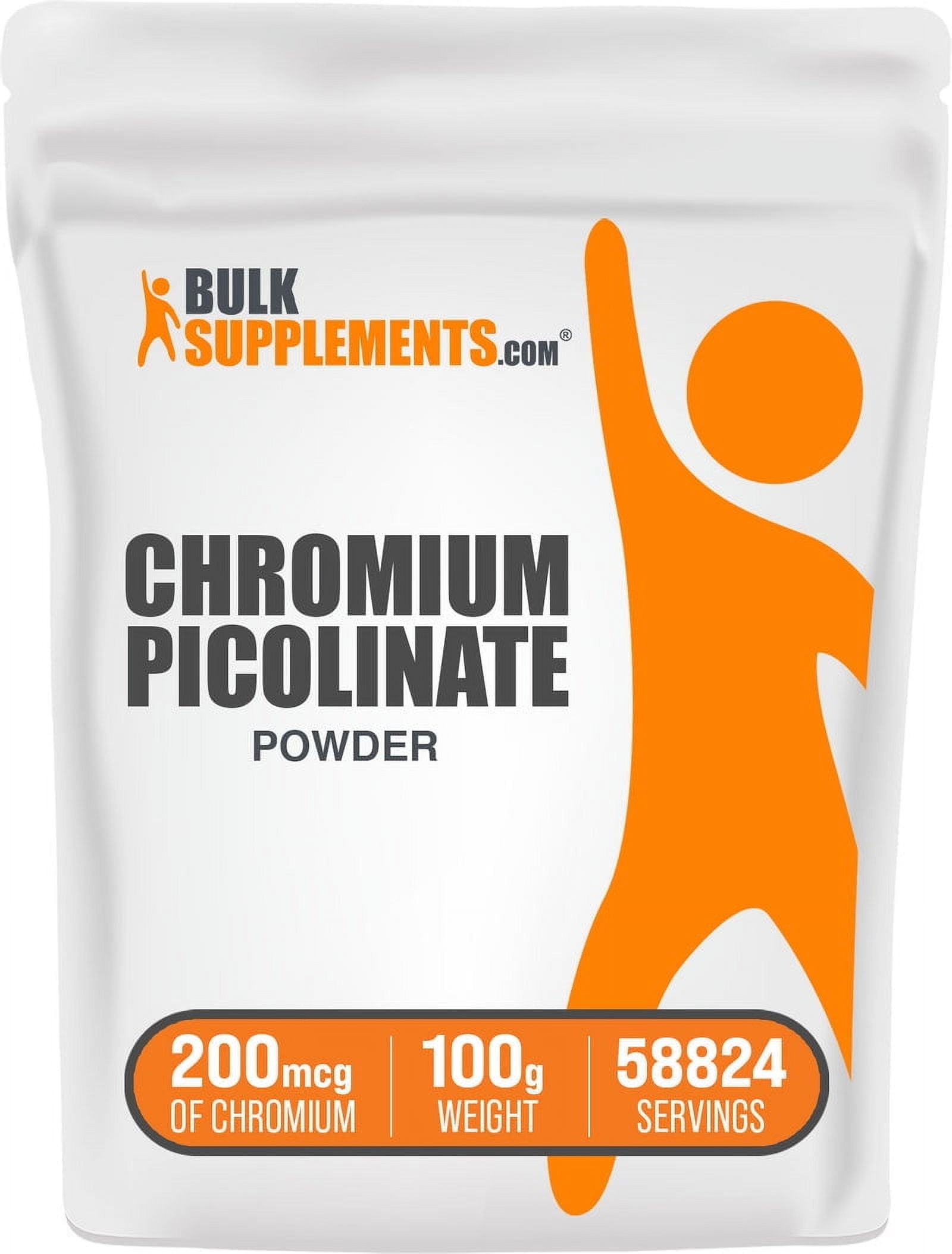 BulkSupplements Chromium Picolinate Powder- 200mcg of Chromium per ...