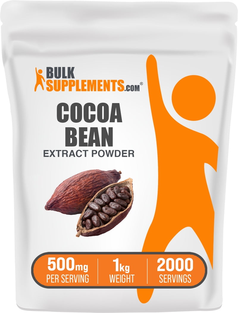 BulkSupplements Cocoa Bean Extract Powder - 500mg per Serving - 1 ...