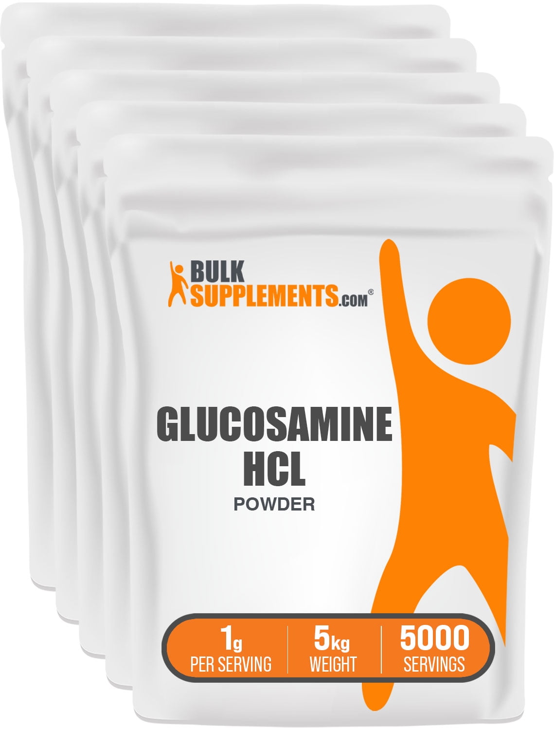 BulkSupplements® Glucosamine HCl Powder - 1g per Serving - 5 Kilograms (11 lbs) - 5000 Servings ...