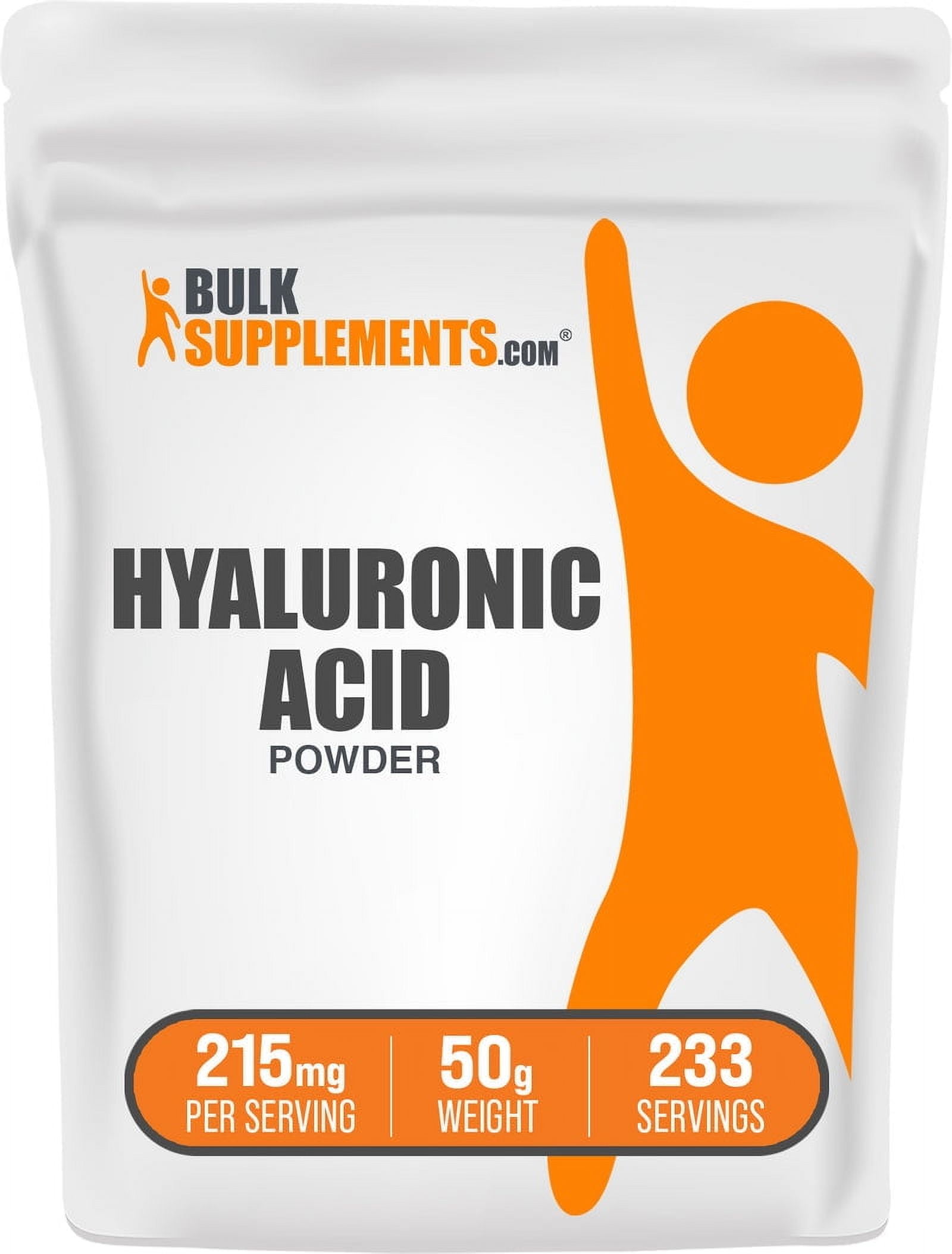 BulkSupplements.com Hyaluronic Acid Powder, 215mg - Supports Skin ...