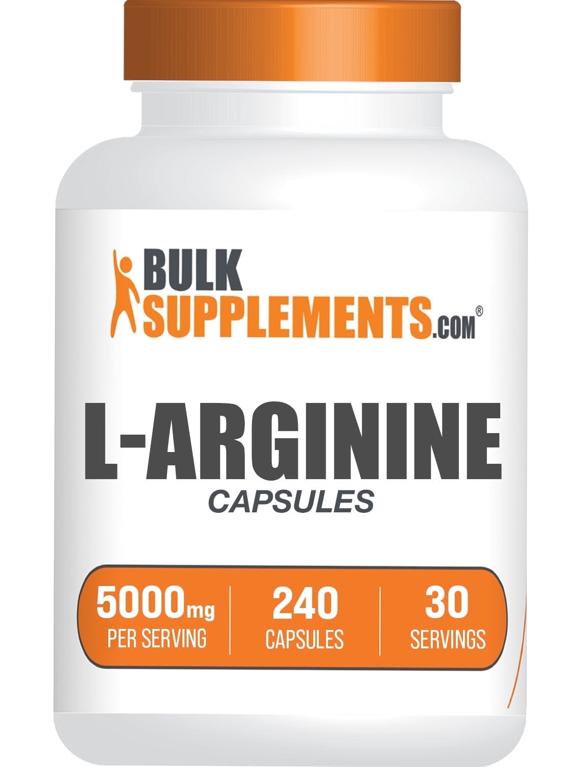 BulkSupplements.com L-Arginine Amino Acid Capsules (240 Capsules - 30 ...