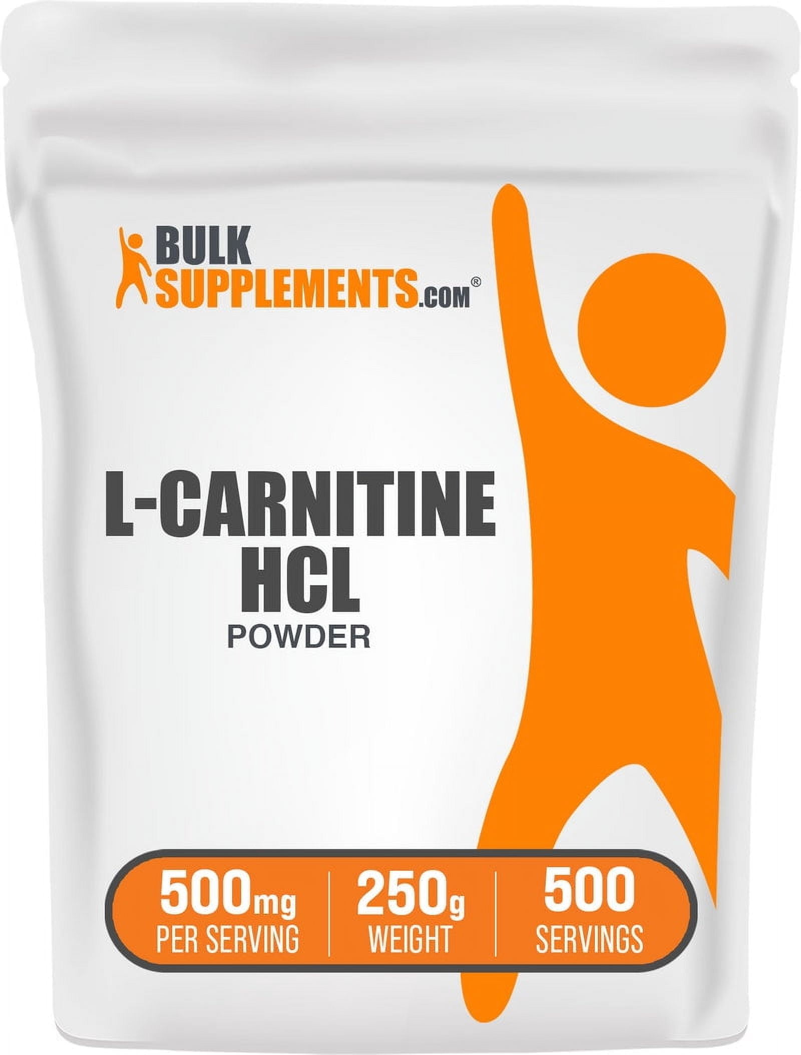 BulkSupplements L-Carnitine HCl Powder, 500mg Per Serving - 500 Grams ...