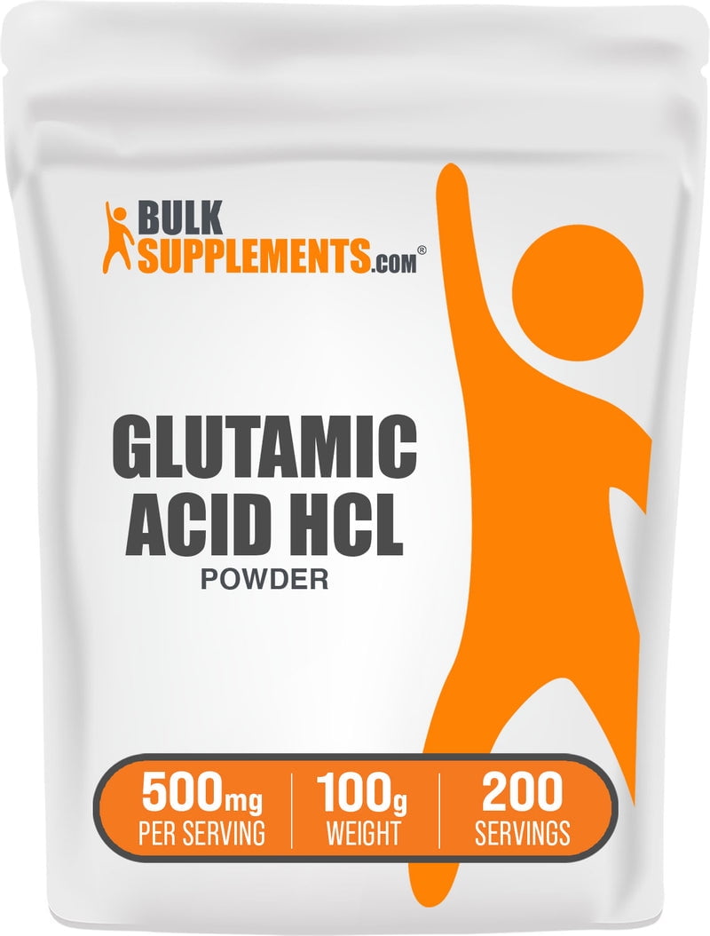 BulkSupplements L-Glutamic Acid HCl Powder - 500mg per Serving - 100 ...
