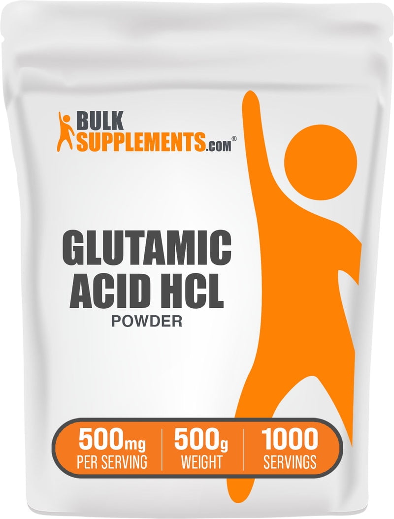 BulkSupplements L-Glutamic Acid HCl Powder - 500mg per Serving - 500 ...
