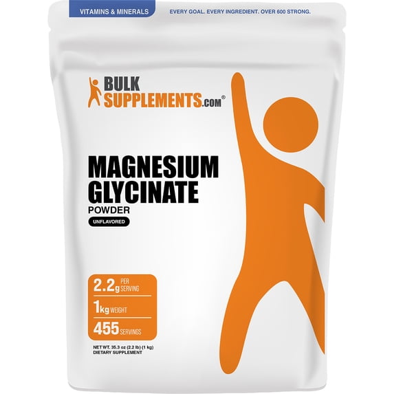 BulkSupplements.com, Magnesium Glycinate Powder, 1kg, Unflavored ...
