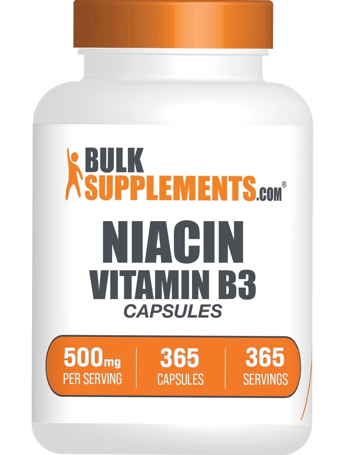 BulkSupplements.com Niacin B3 Capsules, 500mg - Heart & Brain Health ...
