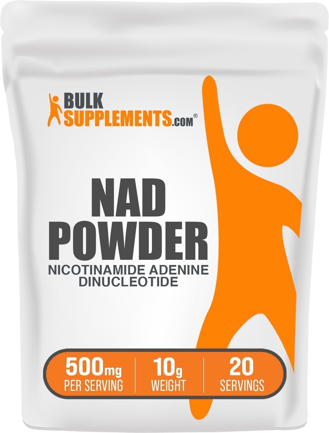 BulkSupplements Nicotinamide Adenine Dinucleotide (NAD) Powder - 500mg per Serving - 10 Grams (0 ...
